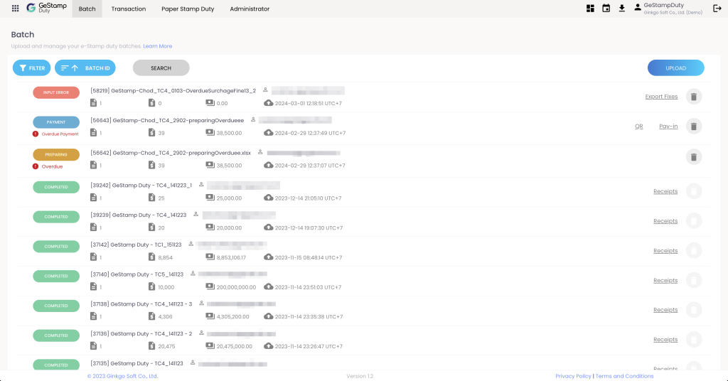 Batch - GeStamp Duty