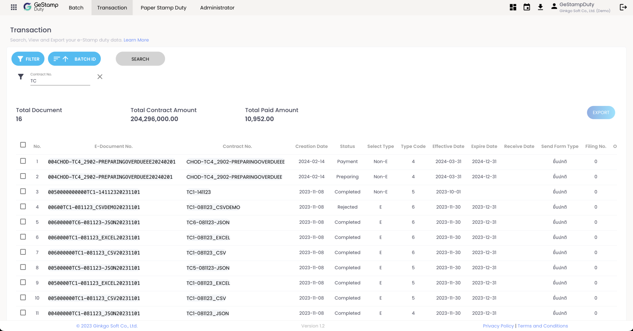 Transaction - GeStamp Duty